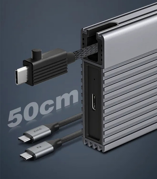 ZikeDrive Z666 USB4 40Gbps NVMe M.2 SSD Enclosure with Long Cable ...
